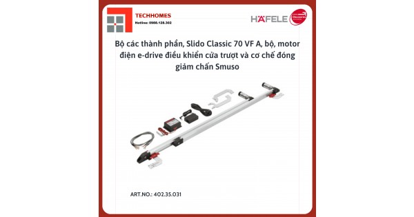 Bộ điều khiển trượt bằng điện cho cửa trượt 4 cánh rộng 3100-4000 mm Hafele 402.35.031