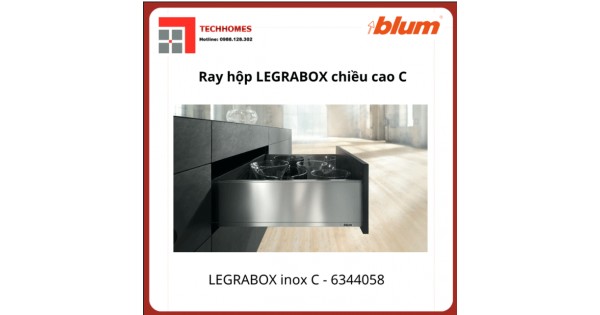 Ray hộp LEGRABOX inox C, chiều cao C 177mm, 6344058