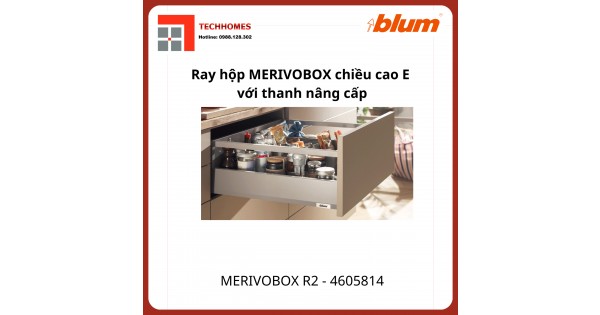 Ray hộp MERIVOBOX R2 chiều cao E 192mm ,4605814, Xám đậm